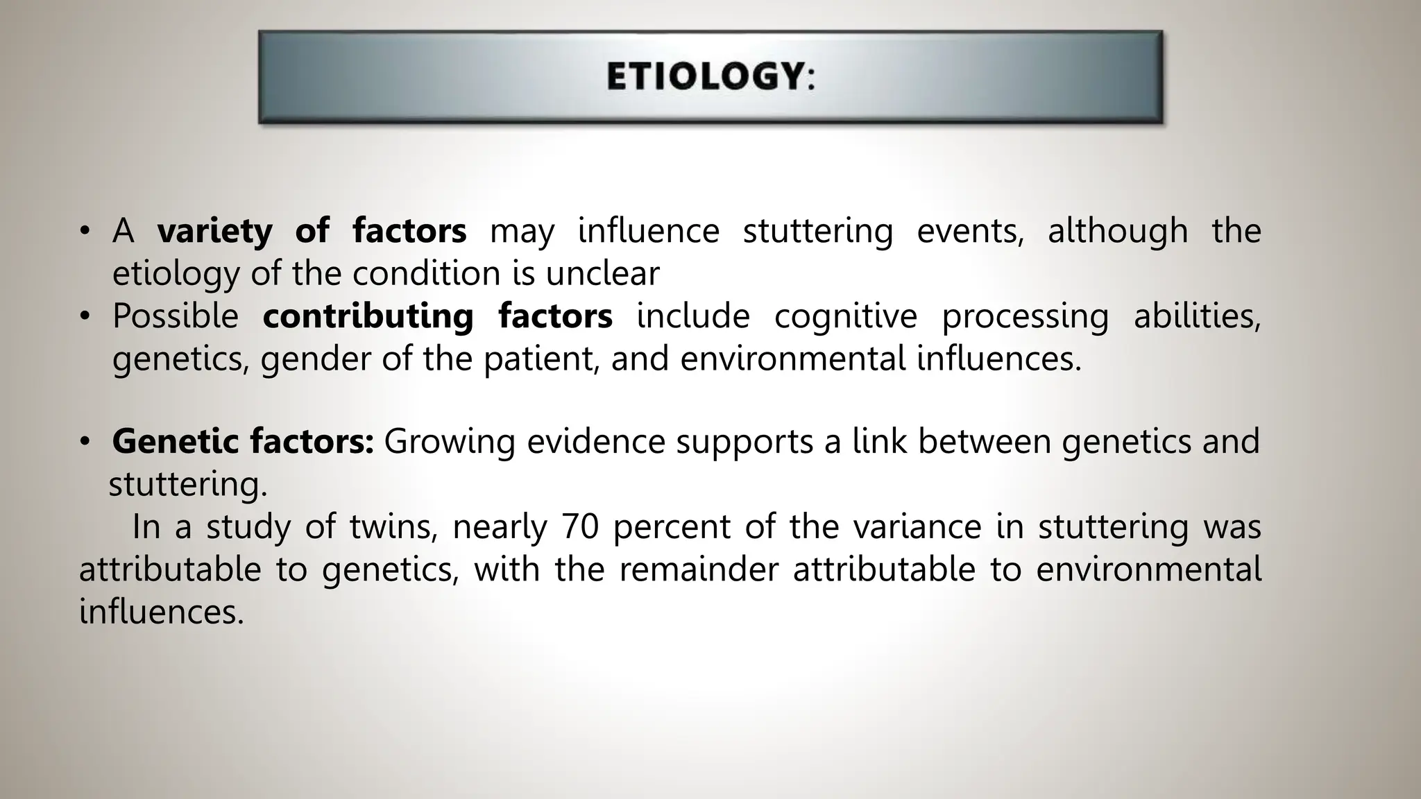 Fluency disorder (Stuttering also known as stammering) | PPTX