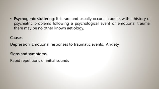 Fluency disorder (Stuttering also known as stammering) | PPTX