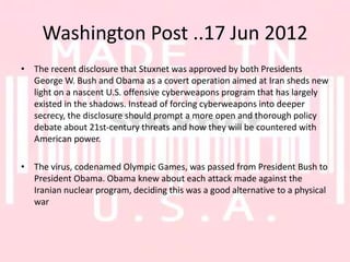 Stuxnet flame | PPT