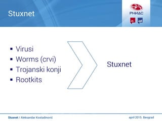 Stuxnet вирус - настајање и последице | PPT