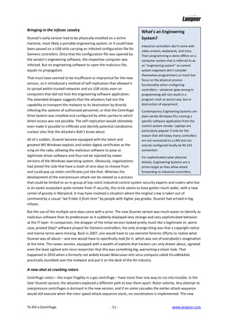 Stuxnet to kill a centrifuge | PDF