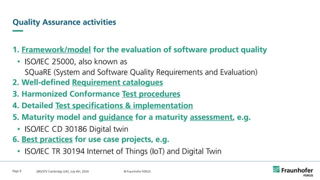 The importance of Quality Assurance for ICT Standardization | PPT