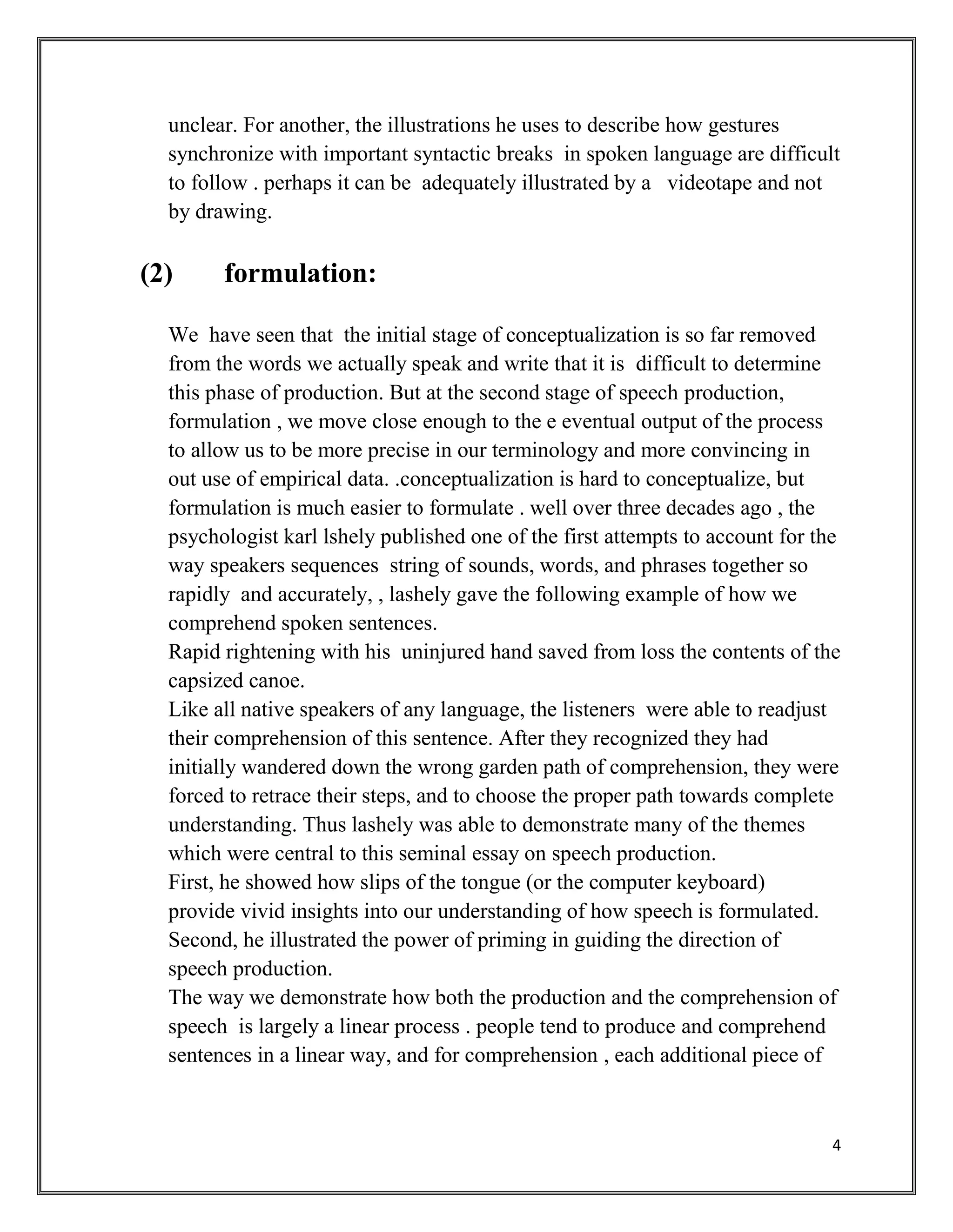 speech production in psycholinguistics | DOCX