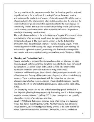 speech production in psycholinguistics | DOCX