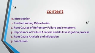 STW on Failure Analysis of Refractories | PPTX