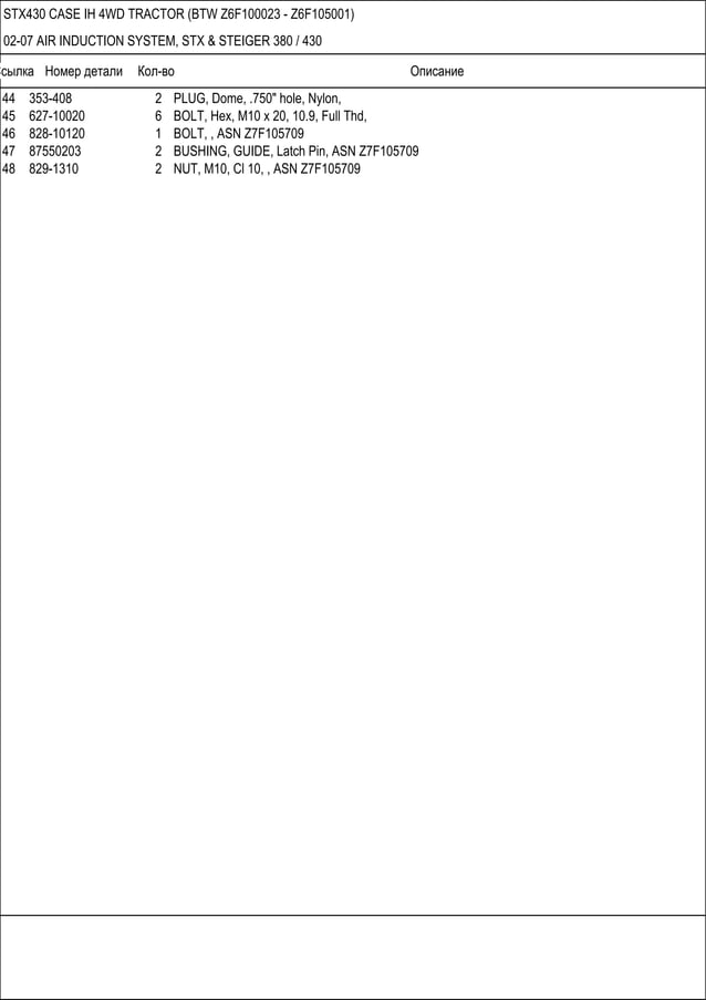 Stx 430 CASE IH 4WD Tractor parts catalog | PDF