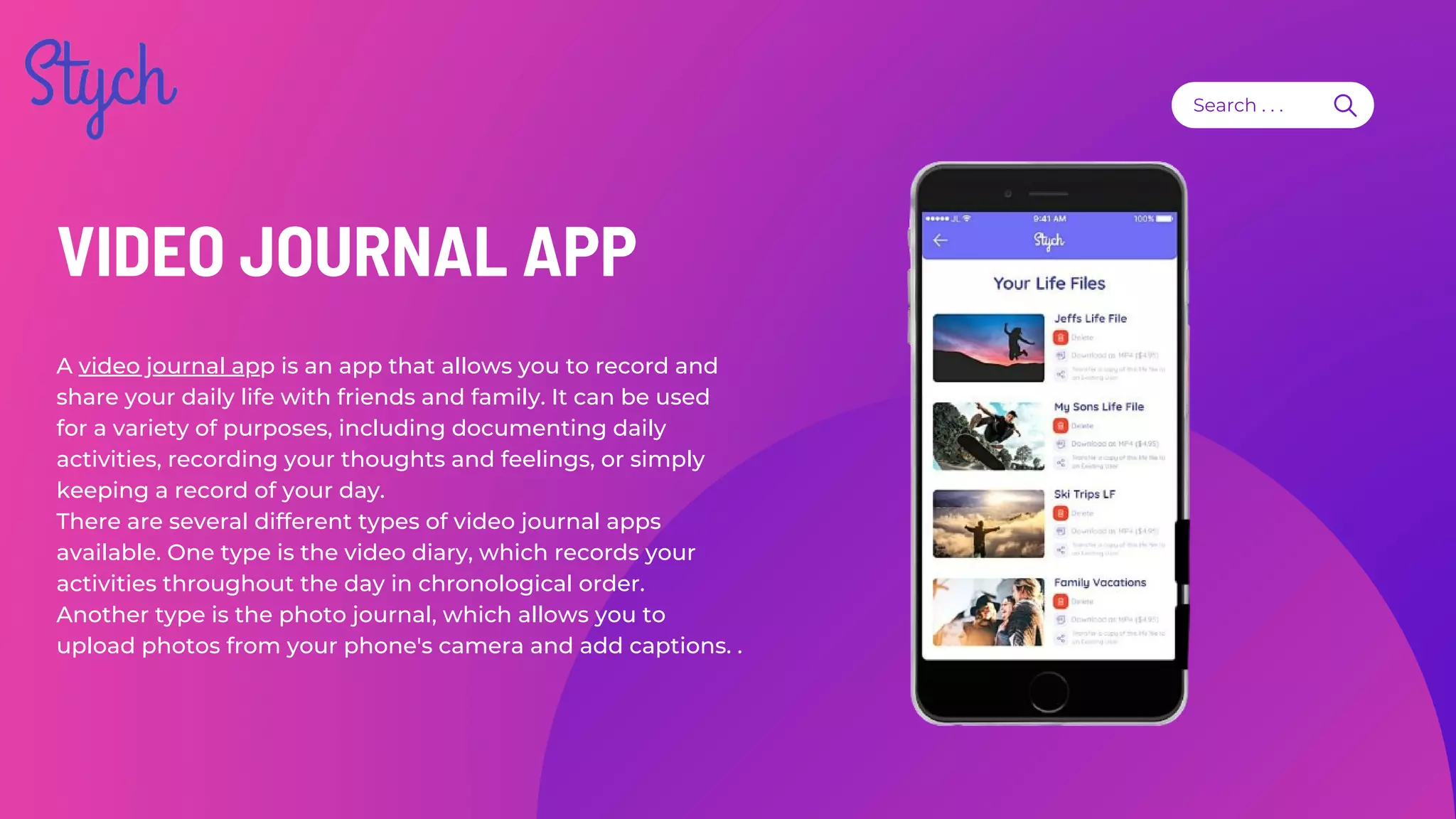 Video journal app | PPT
