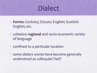 Colloquialism In Literature