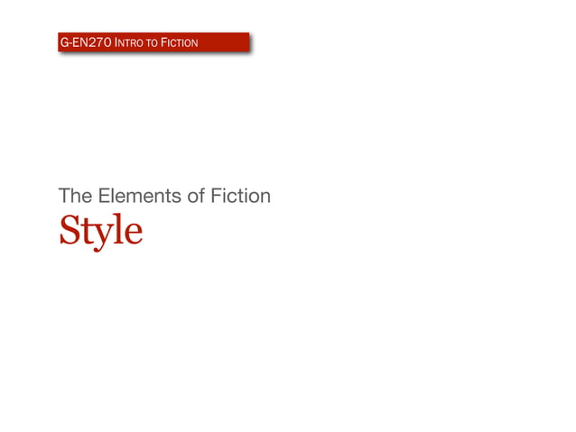 Elements of Fiction: Style | PDF | Fiction | Books and Literature