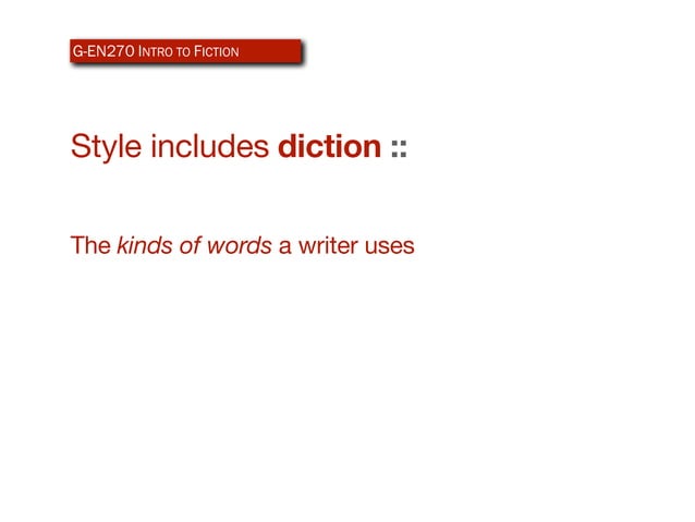 Elements of Fiction: Style | PDF | Fiction | Books and Literature