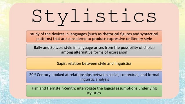 Style and Stylistics | PPTX | Books and Literature