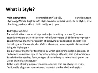 Style And Substance | PPT