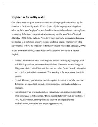 Style and register in sociolinguistics | DOCX