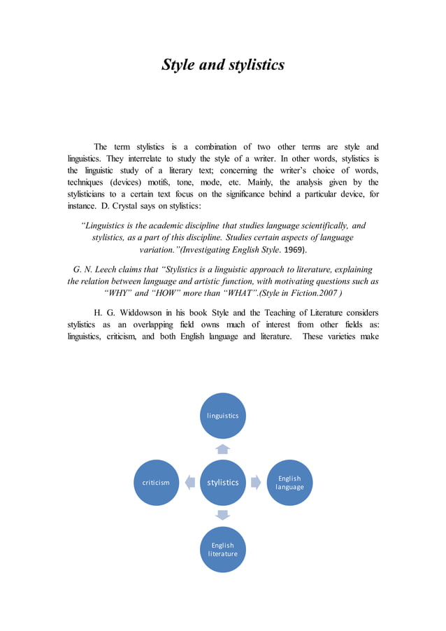 Style and stylistics | DOCX | Fiction | Books and Literature