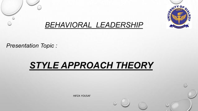 Style approach theory | PPTX