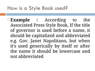 what is stylebook and how style book used ? | PPT