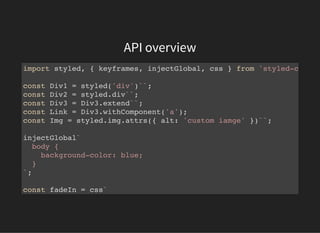Styled components presentation | PDF | Web Design and HTML | Internet