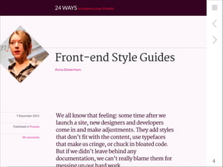 Introduction to Baidu map Web app front-end style guide | PPT