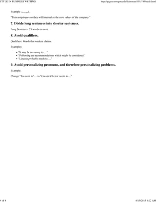 Style in business writing | PDF