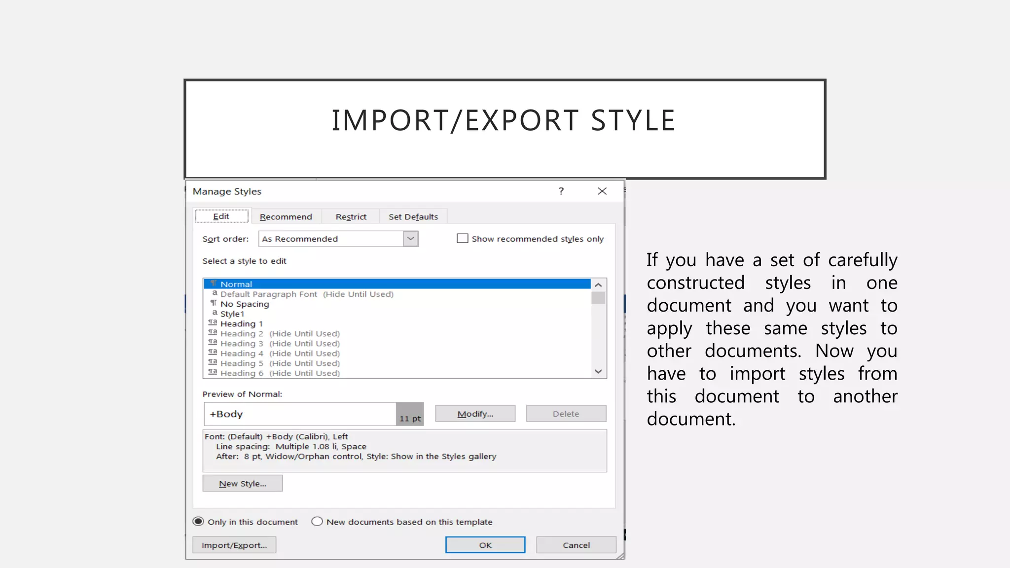 Style in ms word | PPTX