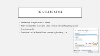 Style in ms word | PPTX
