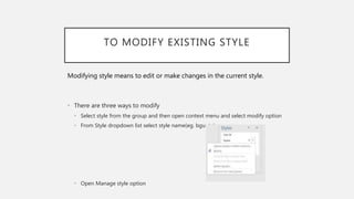 Style in ms word | PPTX