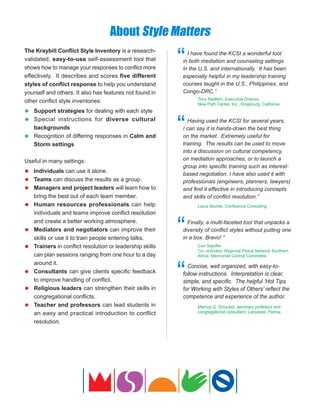 Style Matters Conflict Style Inventory | PDF
