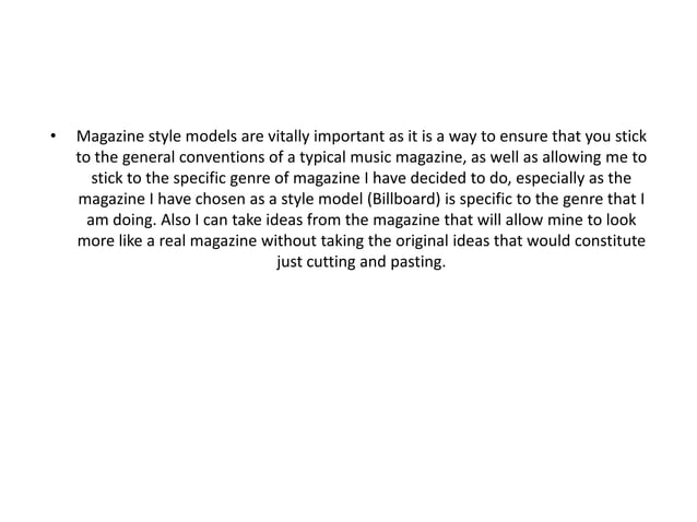 Style model for music magazine | PPTX