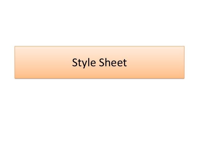 Style sheet