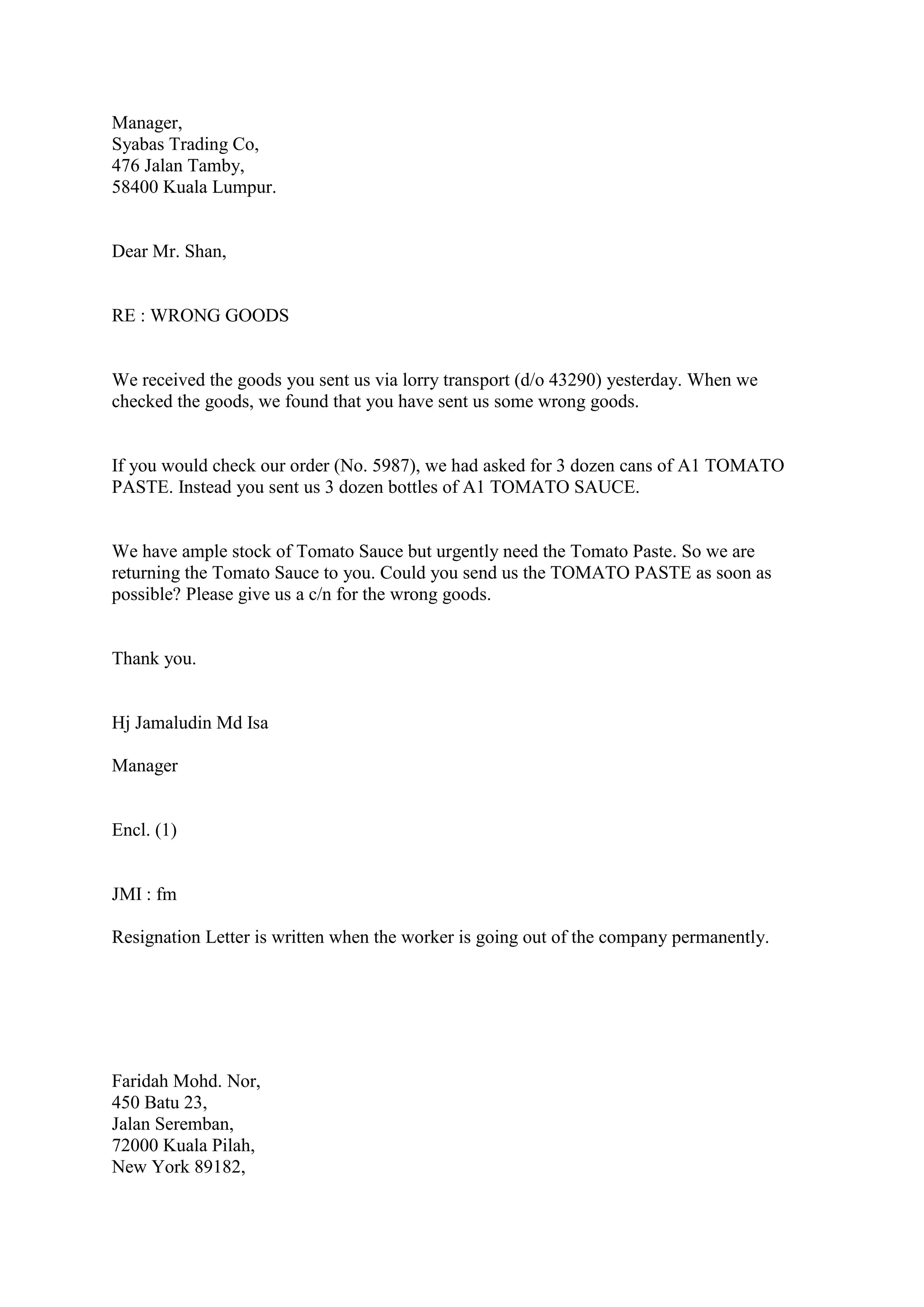 Styles in business letter | DOCX