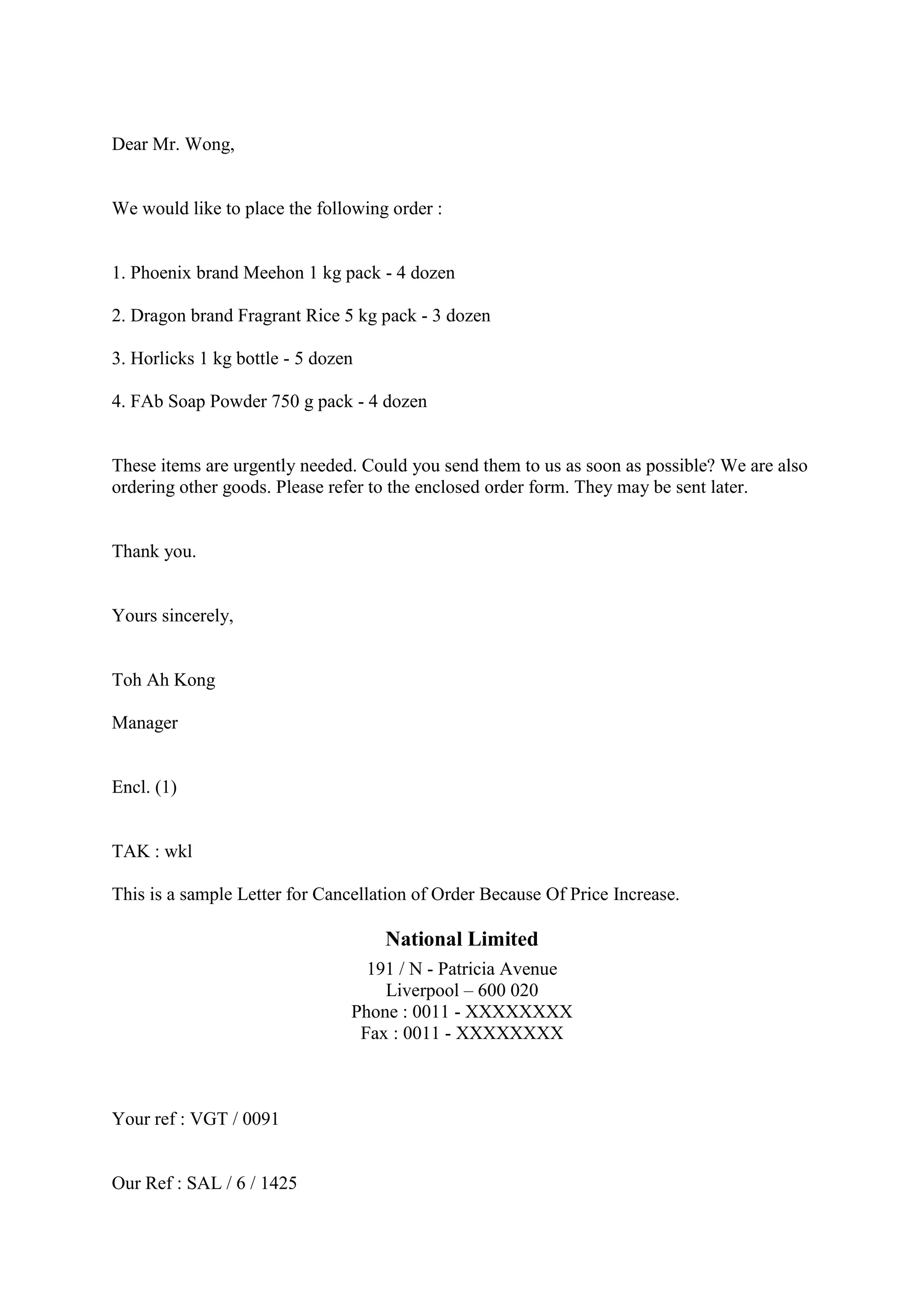 Styles in business letter | DOCX