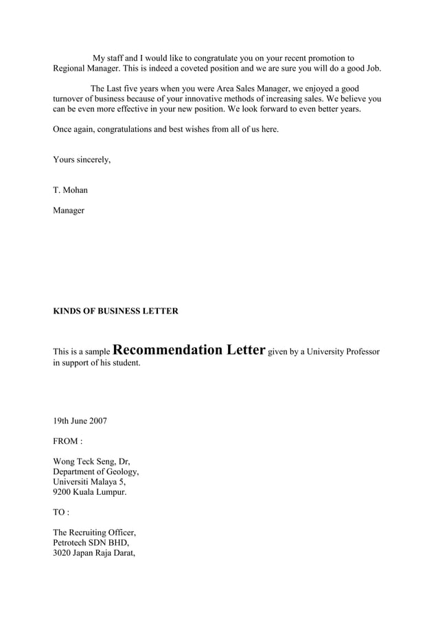 Styles in business letter | DOCX