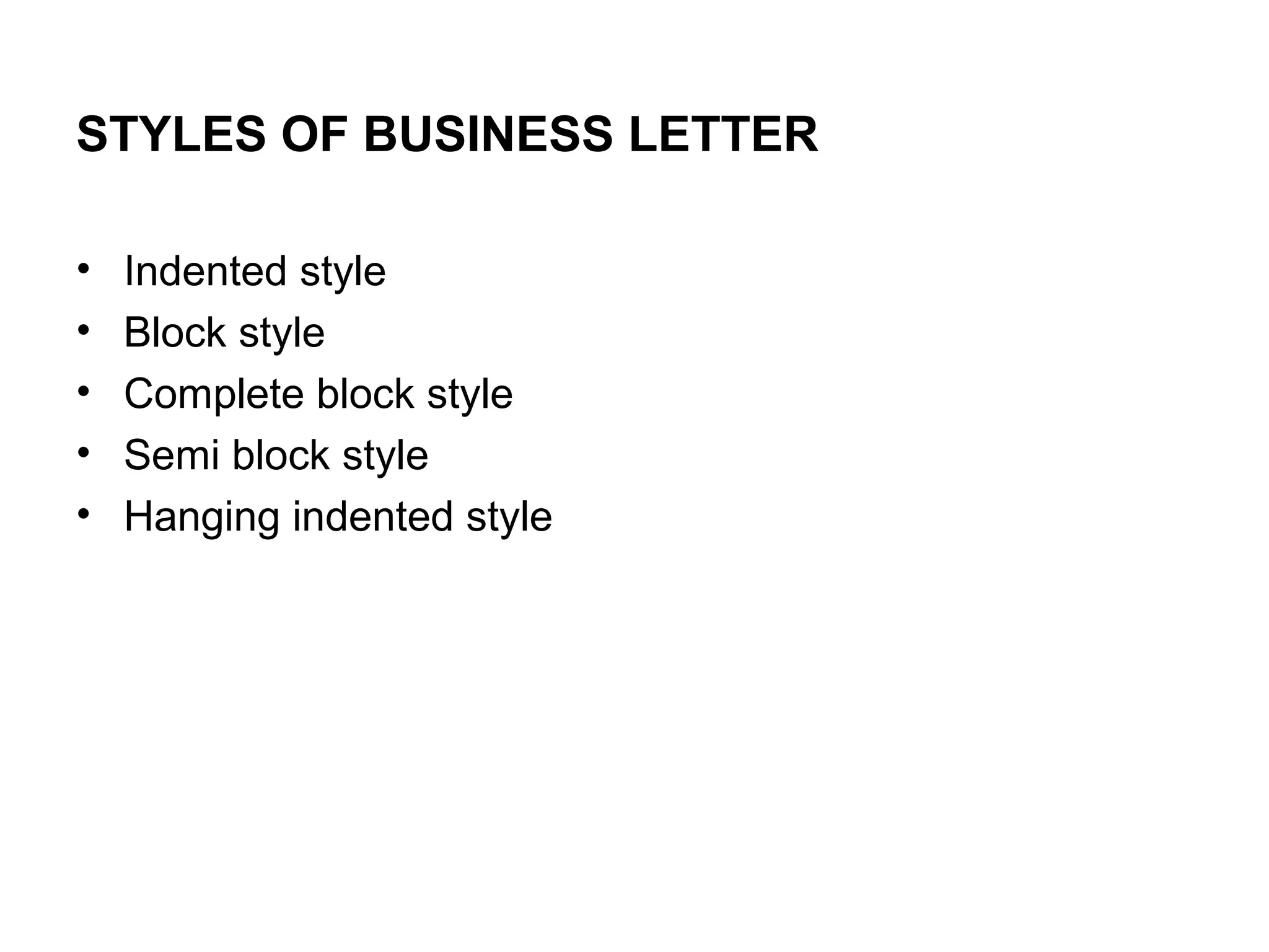 Styles of business letters | PPT