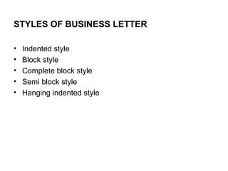 Styles of business letters | PPT