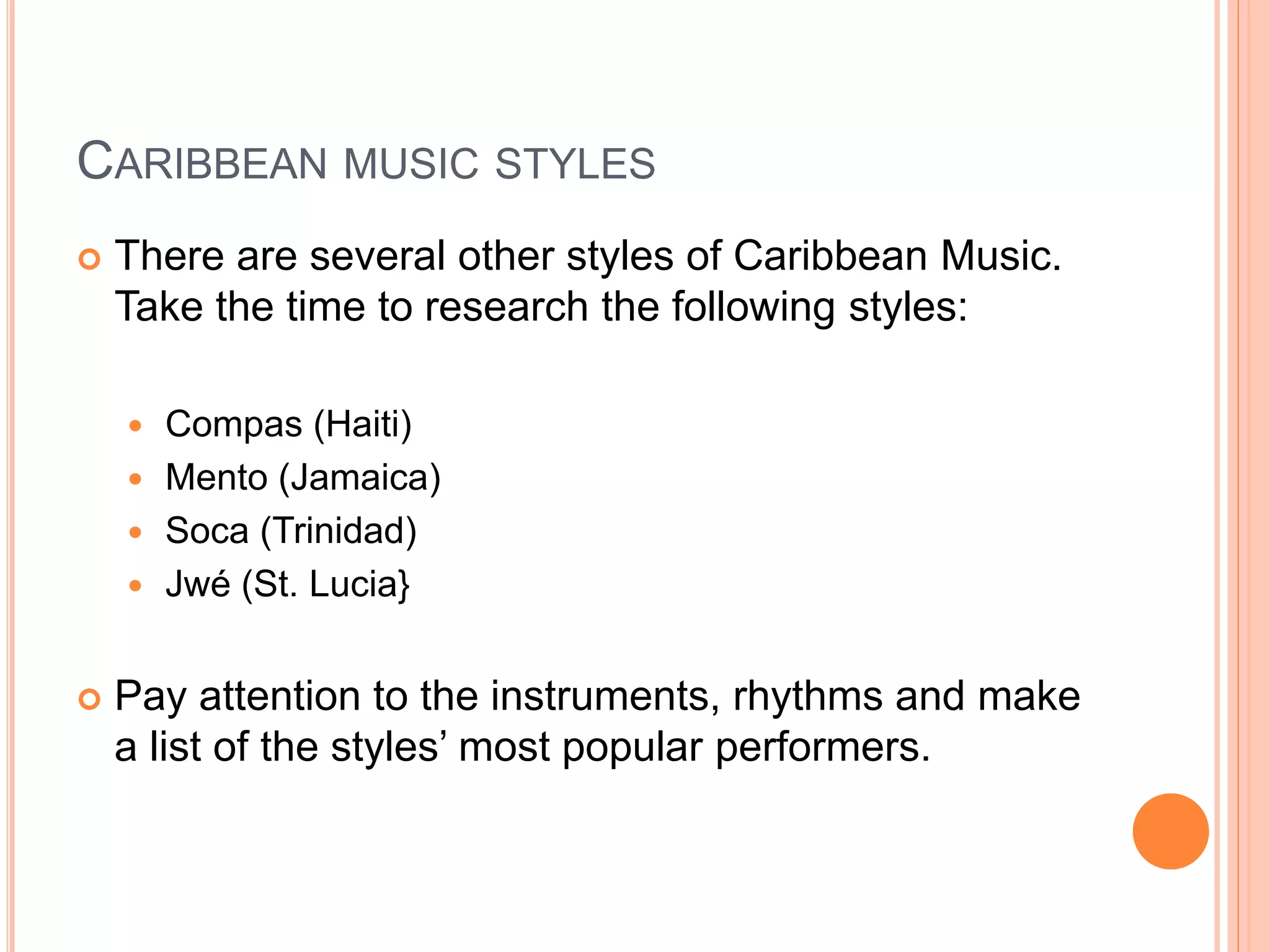 Styles of caribbean music | PPTX