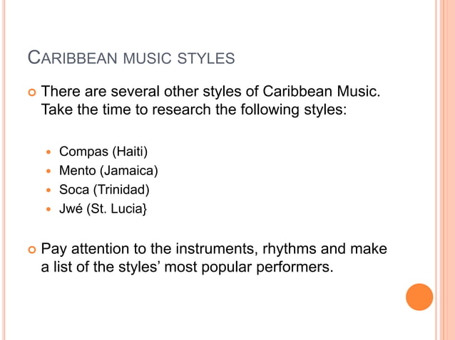 Styles of caribbean music | PPT