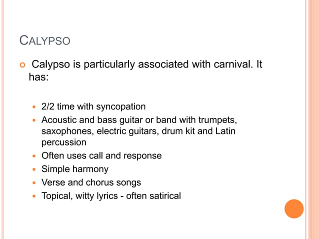 Styles of caribbean music | PPT