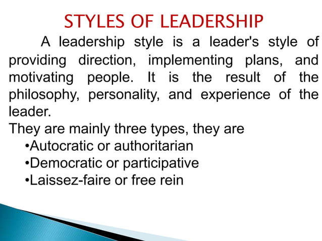 Styles of Leadership | PPT