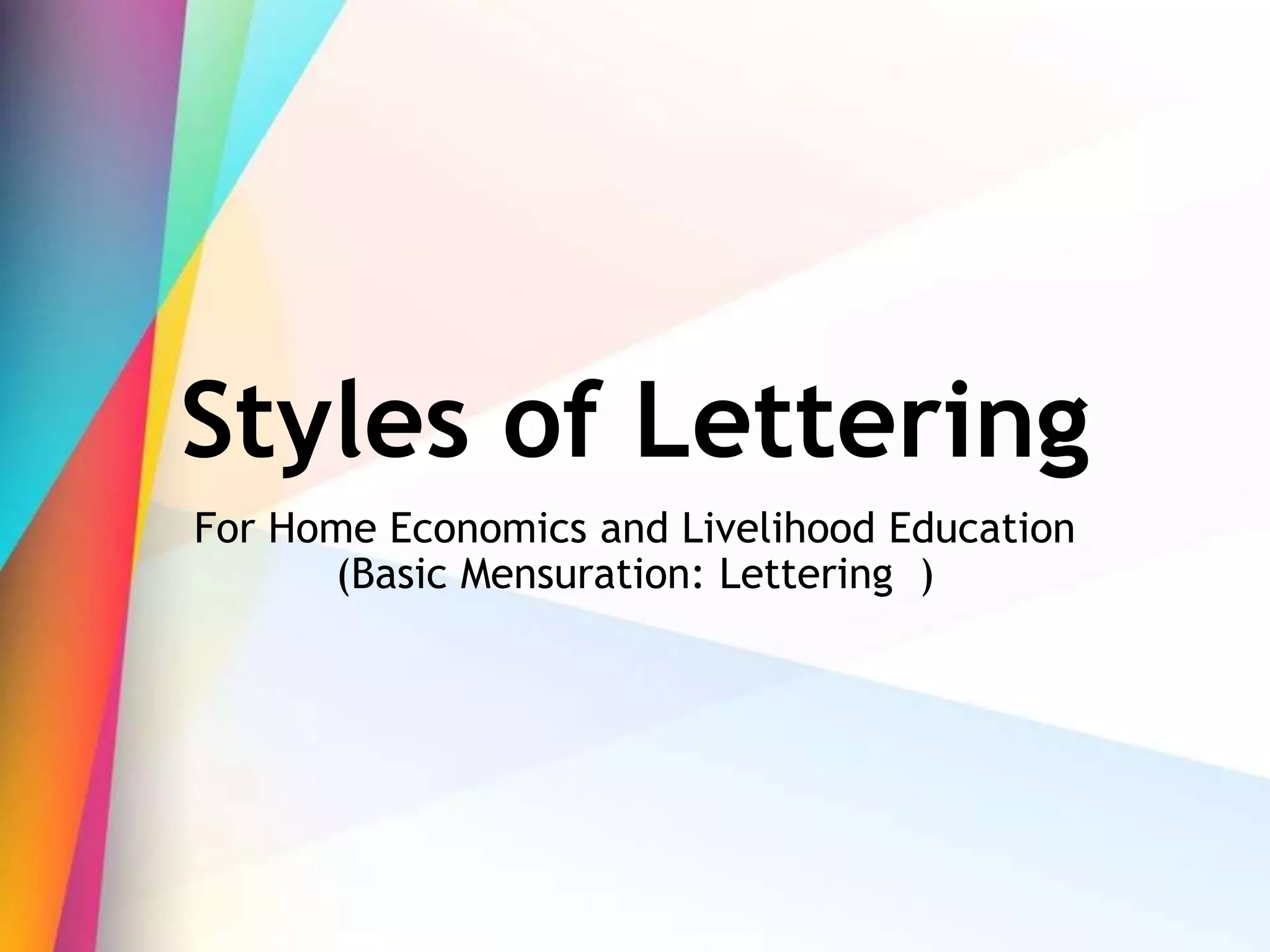 Styles of lettering | PPTX