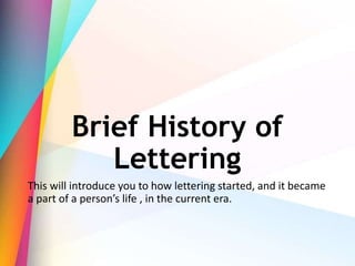 Styles of lettering | PPTX