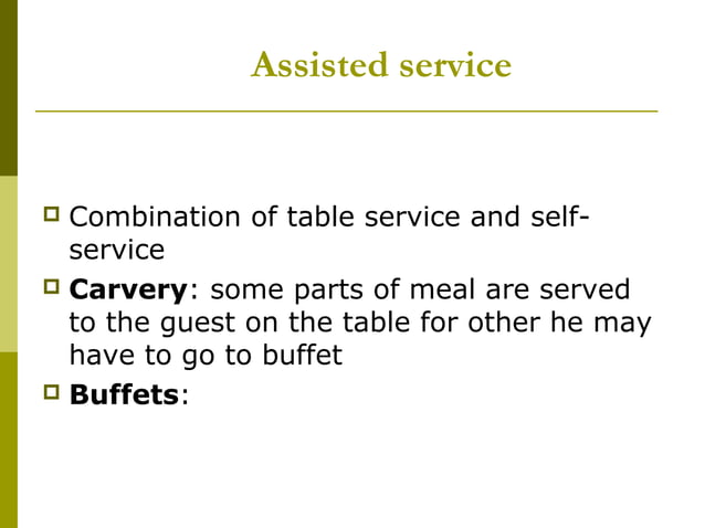 Styles of service | PPT | Bars & Restaurants | Attractions