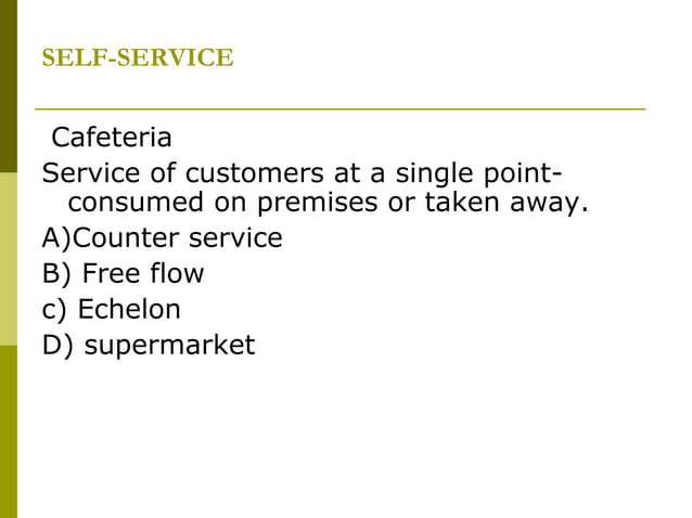 Styles of service | PPT | Bars & Restaurants | Attractions