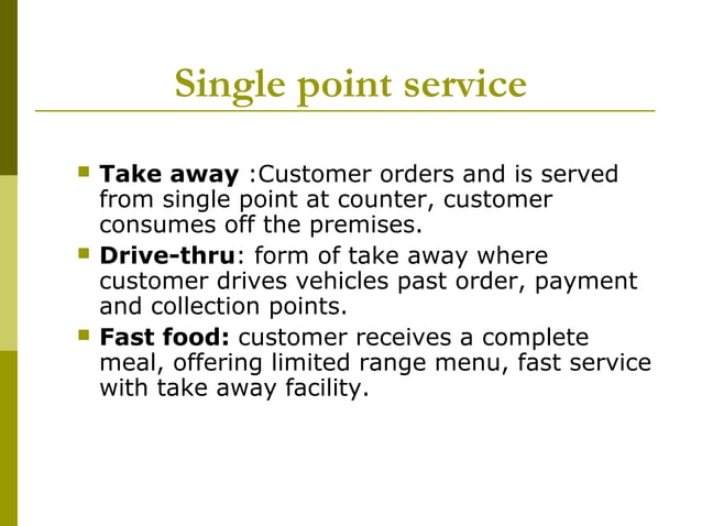 Styles of service | PPT | Bars & Restaurants | Attractions