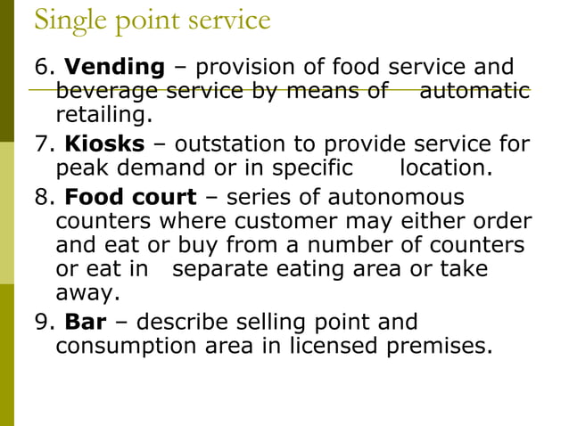 Styles of service | PPT | Bars & Restaurants | Attractions