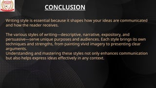 STYLES OF WRITING .pptx GST 111 course for 100lvl | PPTX