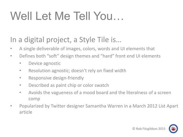 Style Tiles: Ready to Wear for the UX Designer | PPT