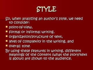 Style, Tone, and Mood PowerPoint in text | PPT
