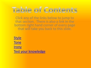 Style, tone, & irony | PPT