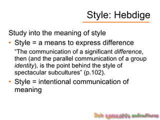 Style Youth And Subcultures | PPT