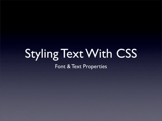 Styling Text With CSS | PDF